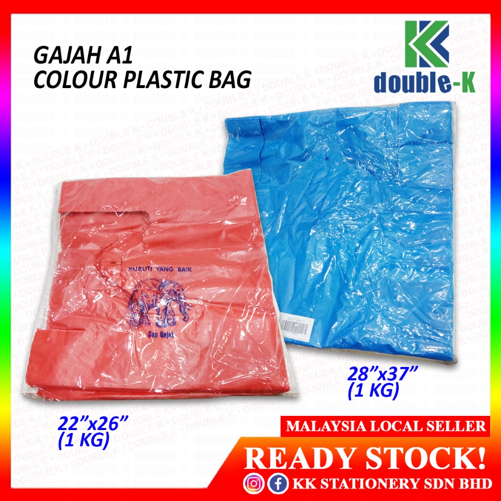 BIG SIZE Gajah A1 Colour Plastic Bag | High-Quality Singlet Plastic Bag ...