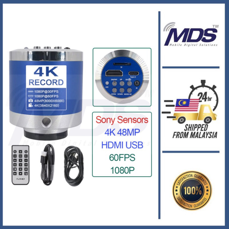 Camera Microscope 48MP 4K Record Video HDMI Digital Microscope Camera ...