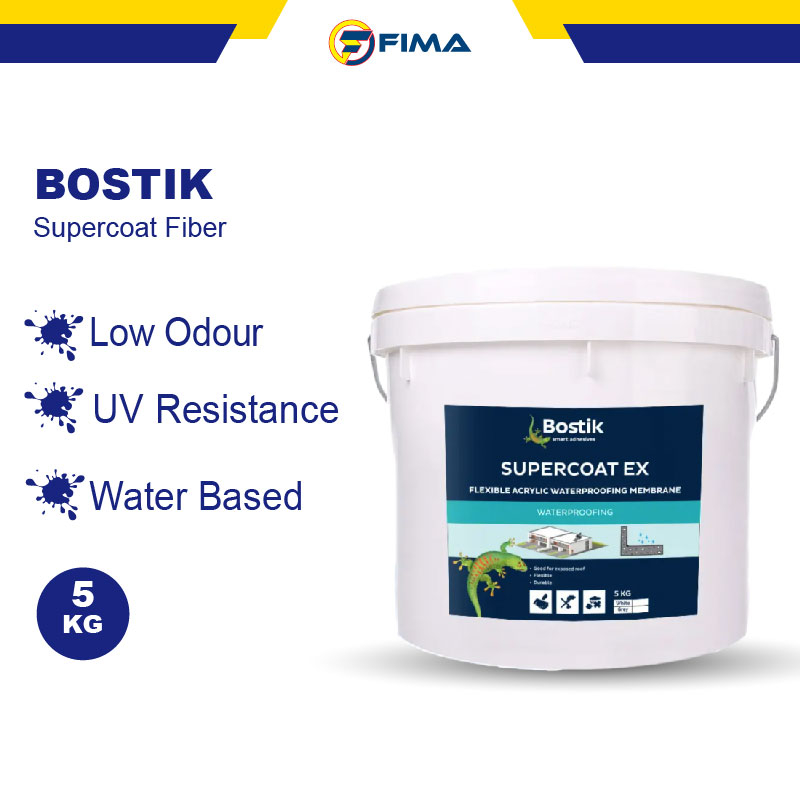 BOSTIK Supercoat Fiber 5KG Flexible Acrylic Waterproofing Membrane Cat ...