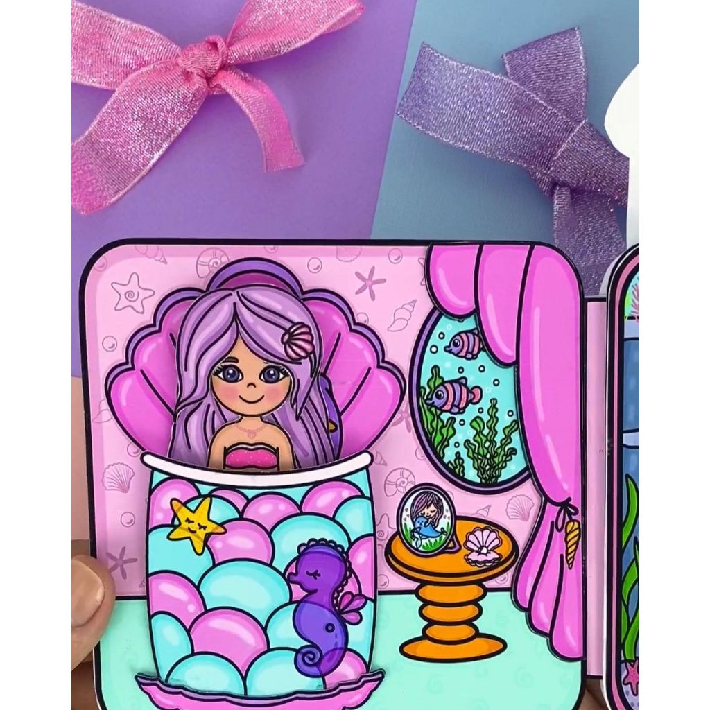 PDF] Mini Mermaid House Printable Preschool Kids Activity Montessori ...