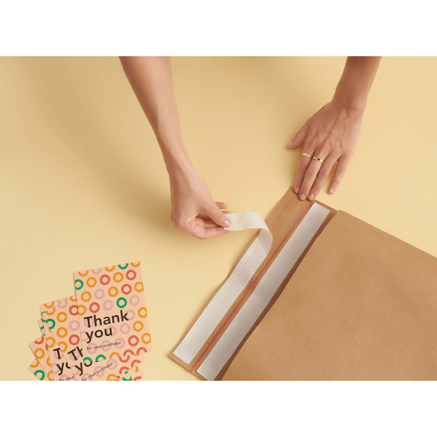(100 pcs) Anti Theft Strip Open Kraft Paper Envelope/ Surat / Mailer ...