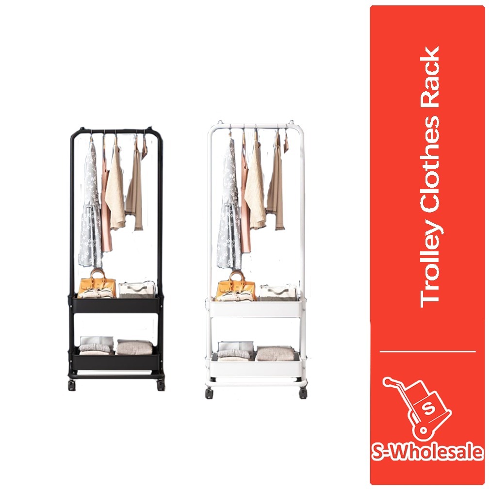 S-wholesale Trolley Clothes Rack Hanger Bedroom Clothes Hanger Rack ...