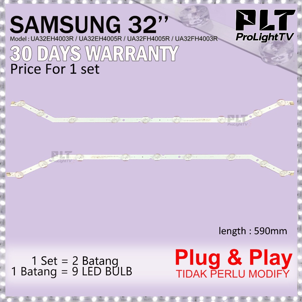 Samsung 32” LAMPU TV UA32EH4003R / UA32EH4005R / UA32FH4005R / UA32FH4003R LED TV Backlight ...