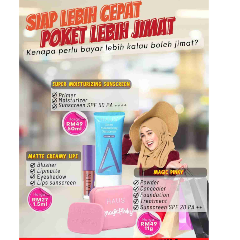 HOT SELLING! COMBO MAGIC PINKY POWDER FOUNDATION & SUNSCREEN HAUS ...