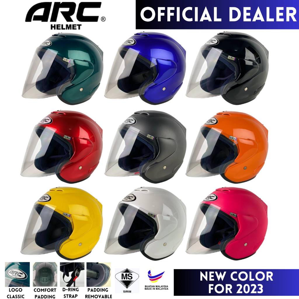ARC Ritz Plain Color Open Face Helmet 2024 | Shopee Malaysia