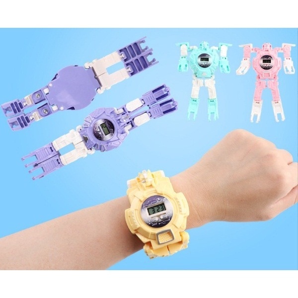 Children Transformer Robot Watch Toys Kids Watch Toys Jam Tangan Robot ...