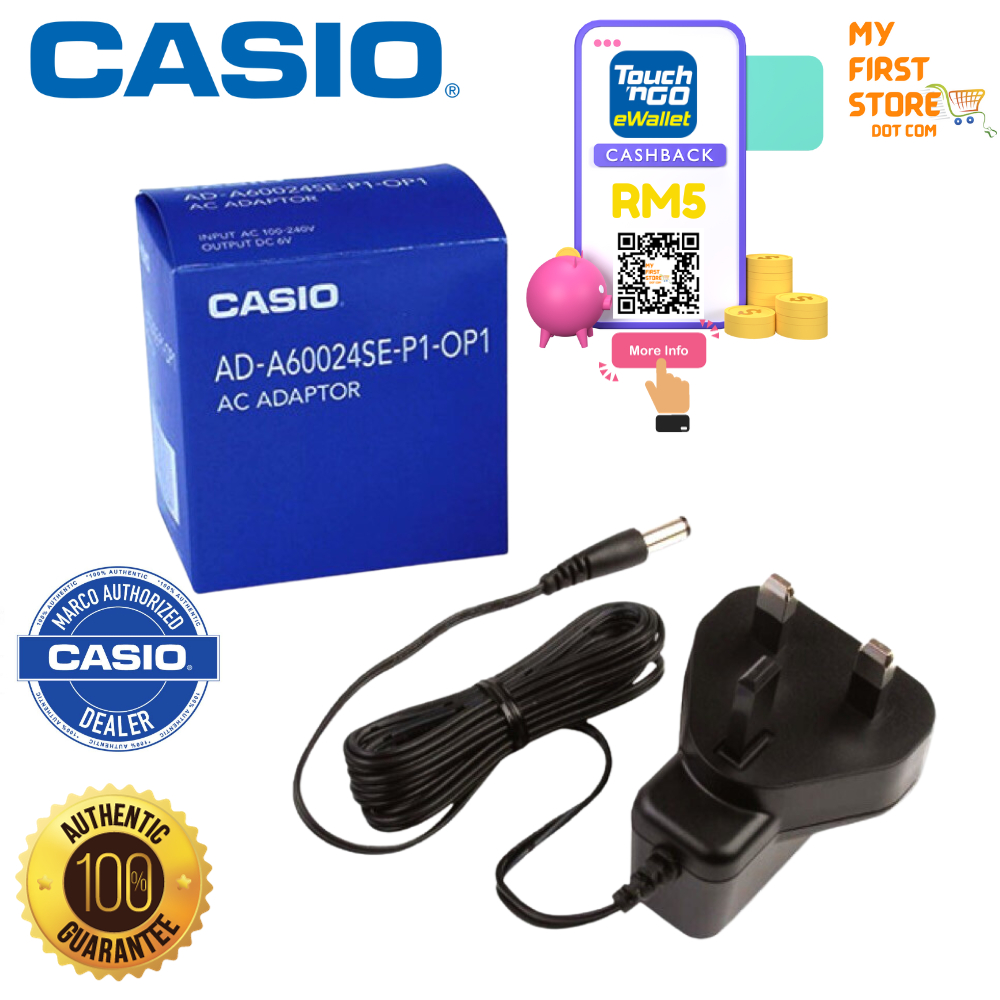Genuine Casio AD-A60024 AC Adaptor for Casio HR series calculator ...