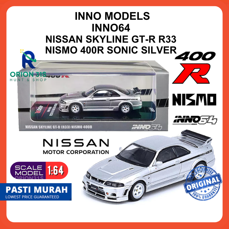 Inno Models INNO64 Nissan Skyline GT-R R33 Nismo 400R Sonic Silver ...