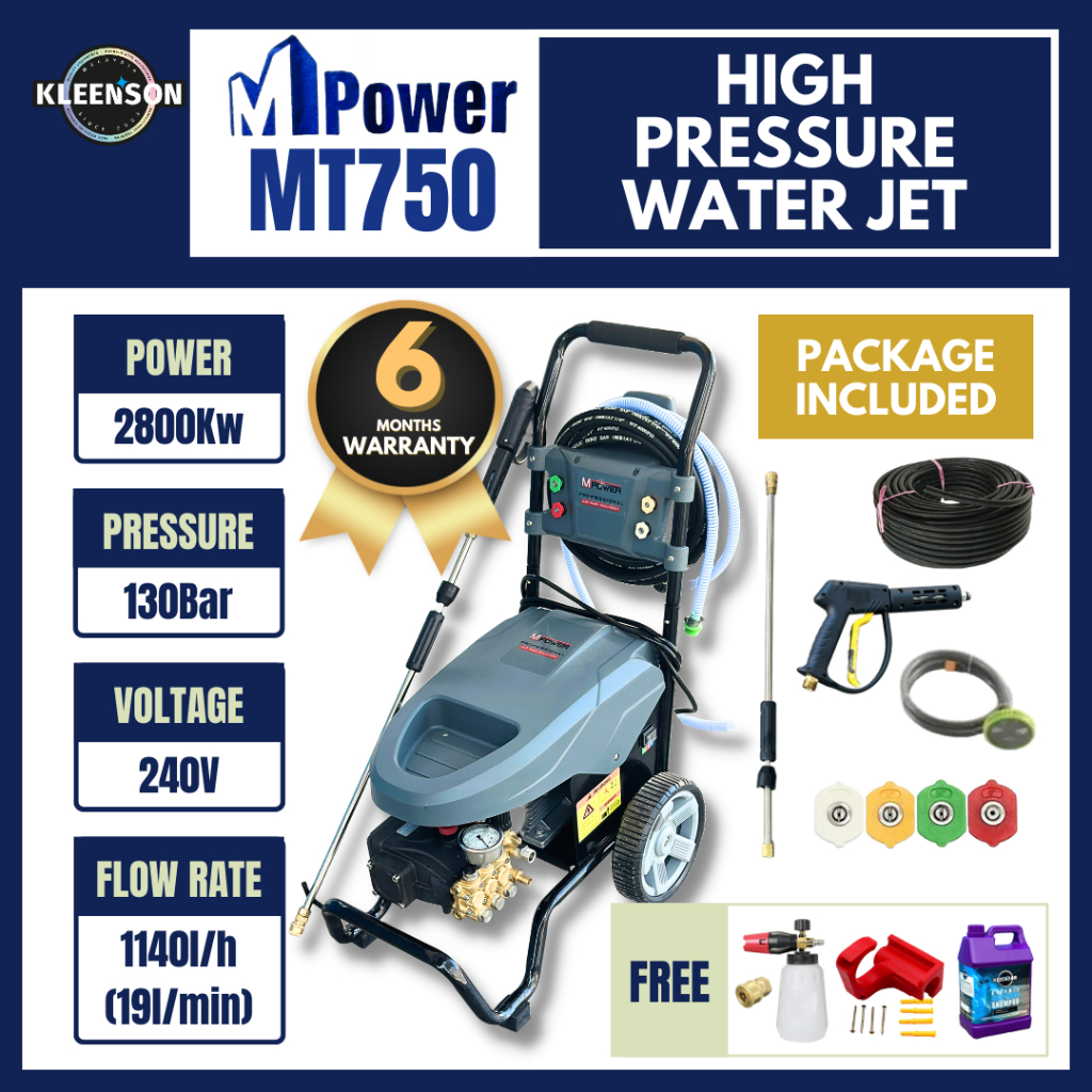 MPOWER MT750 Waterjet High Pressure Cleaner | 2800W 130BAR | Water Jek ...