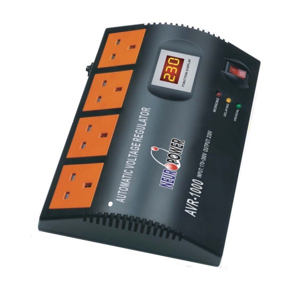 NEUROPOWER AVR 1000VA AUTOMATIC VOLTAGE STABILIZER WITH 4 BRITISH UK ...