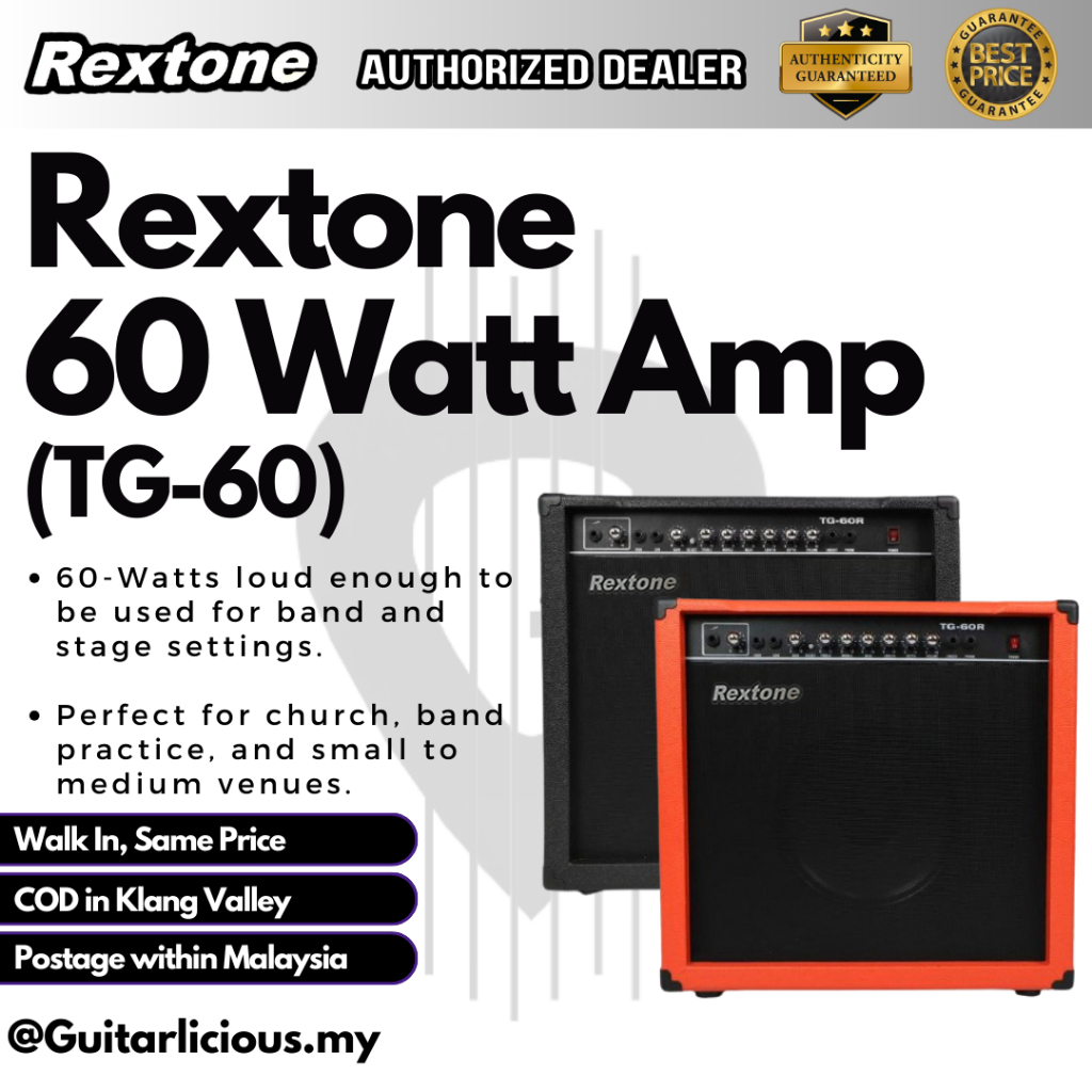 Rextone 60watt Lead Amplifier (TG60R / TG60 / TG-60) lead amp speaker ...