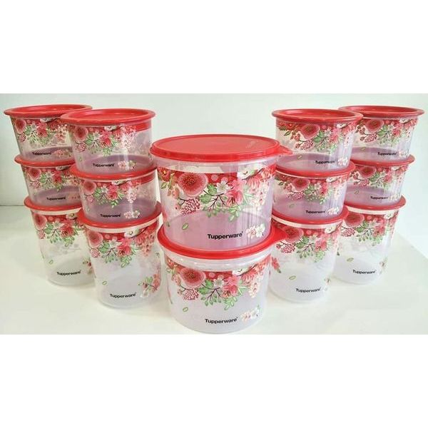 Tupperware One Touch Lucky Bloom Airtight canister ️ Topper Junior 600ml ️ Canister Junior 1.25L ...