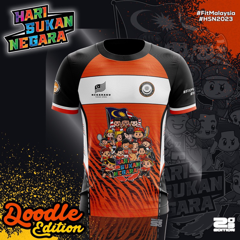 TSHIRT SUBLIMATION HARI SUKAN NEGARA DOODLE EDITON | Shopee Malaysia