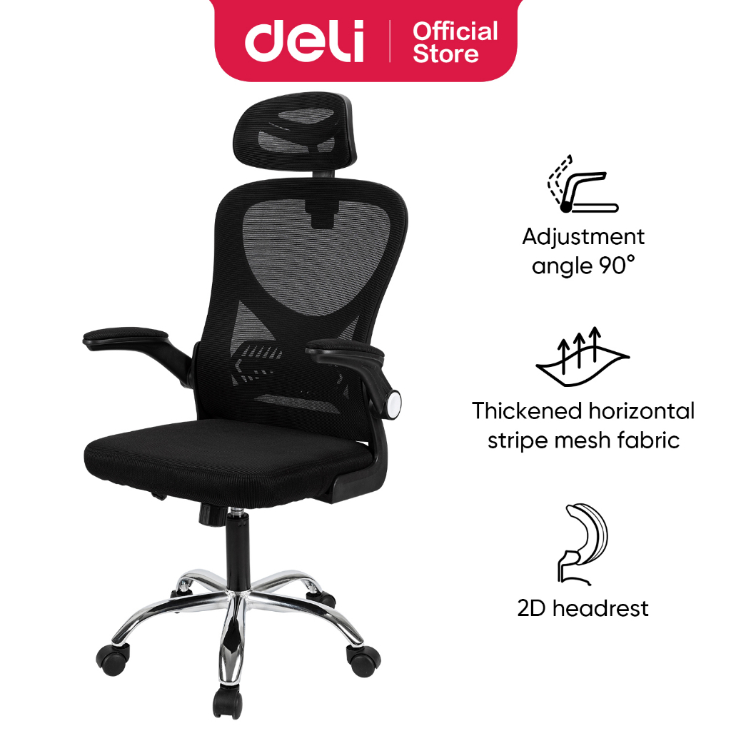 Deli Office Chair Ergonomic Chair Mesh Work Chair With Armrests ...