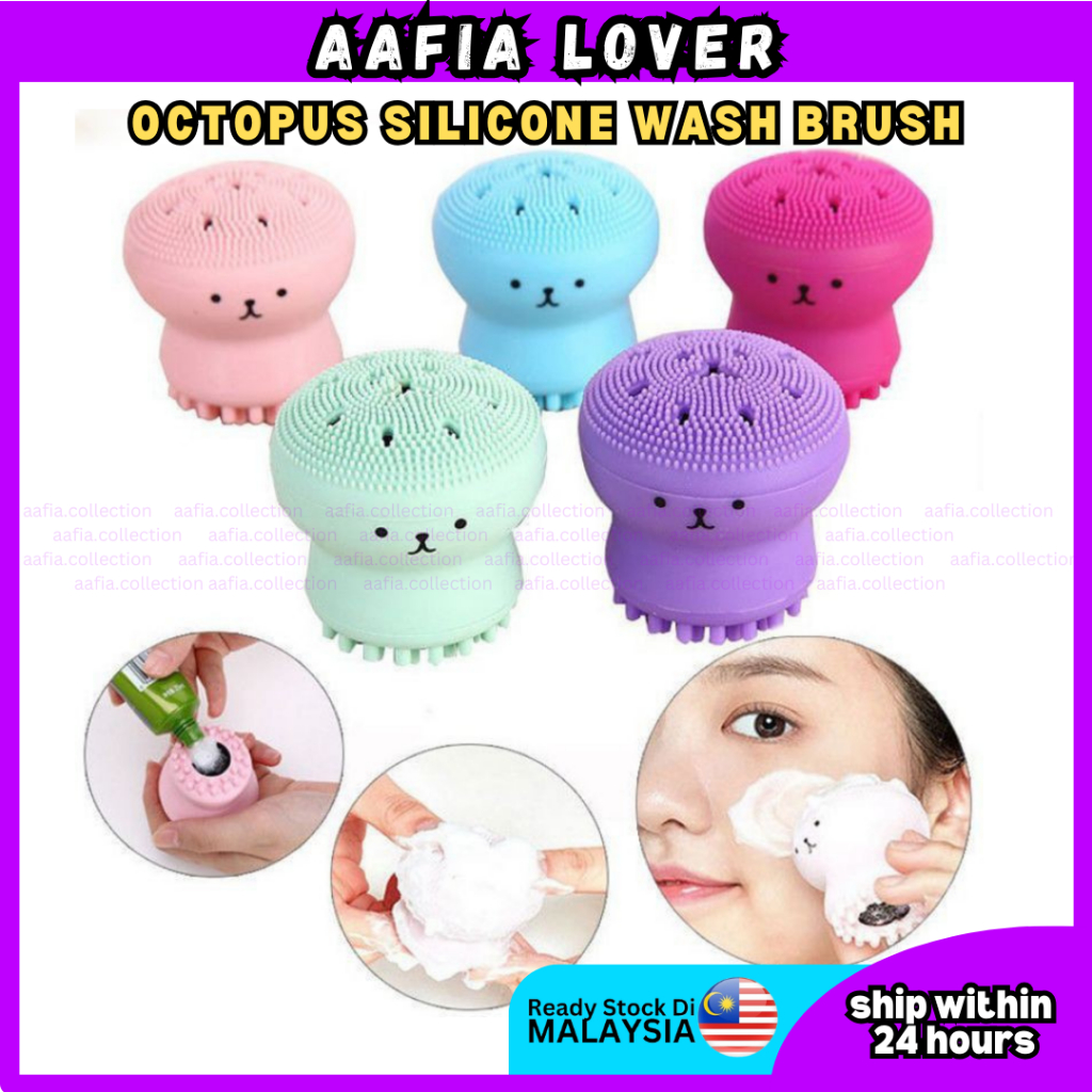 [🇲🇾Readystock]Octopus Silicone Cuci Muka Jellyfish Span Sotong ...