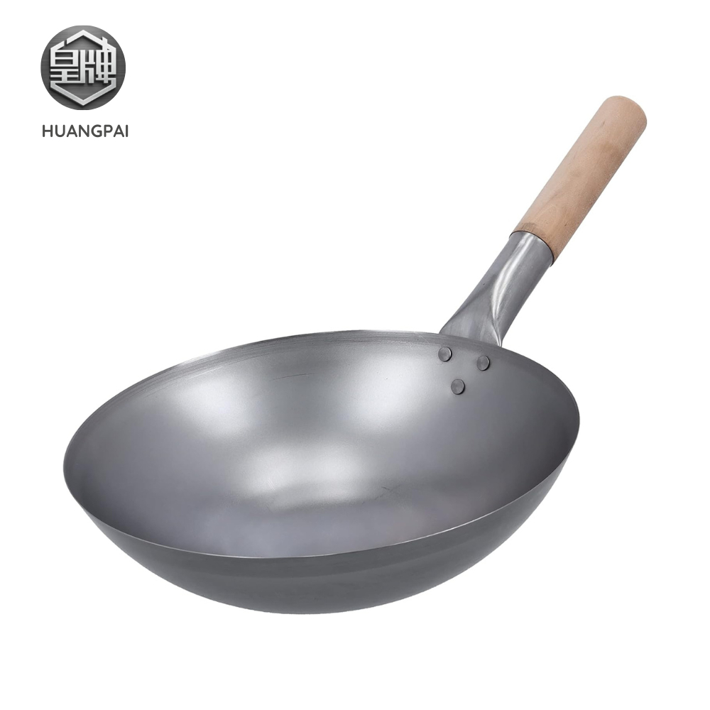 Deep Shape Steel Caldron Wok/Kuali Besi/Iron Wok Wood Handle/Kuali ...