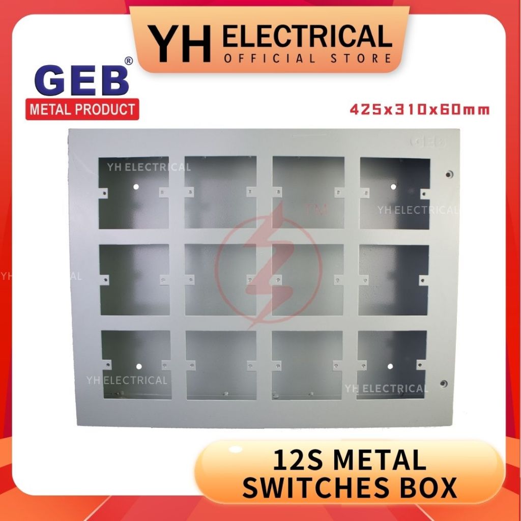 GEB Switches Metal Box 12S /15S /18S /20S Kotak Besi switch dan socket | Shopee Malaysia