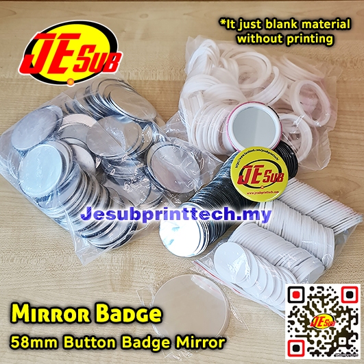 Button Badge Mirror 58mm Material (100pcs/pkt) | DIY Cosmetic Pocket ...
