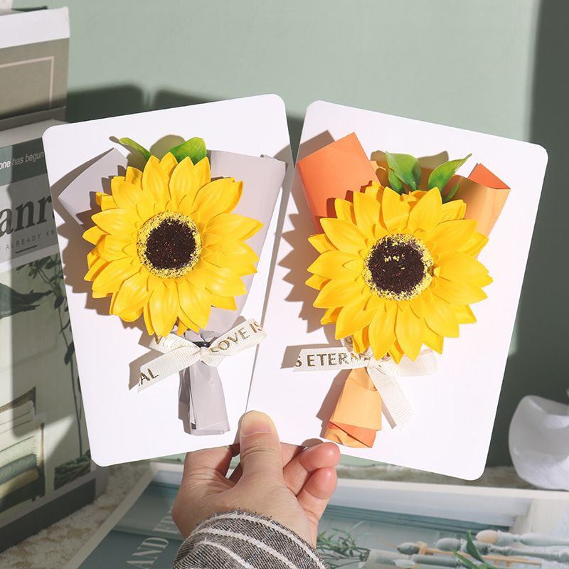 1Pack Handmade Sunflower Wish Card Birthday Card Valentine Card ...