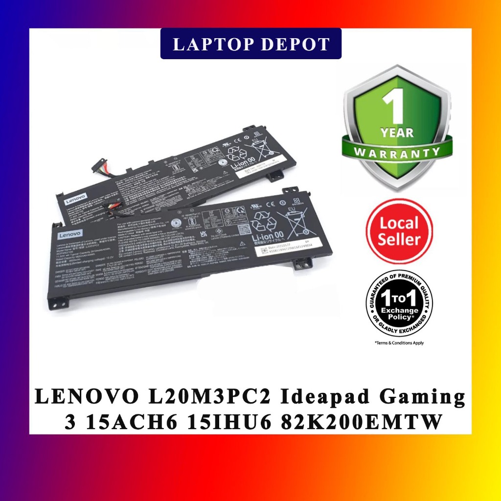 LENOVO Ideapad Gaming L20M3PC2 3 15ACH6 15IHU6 82K200EMTW L20C3PC2 ...