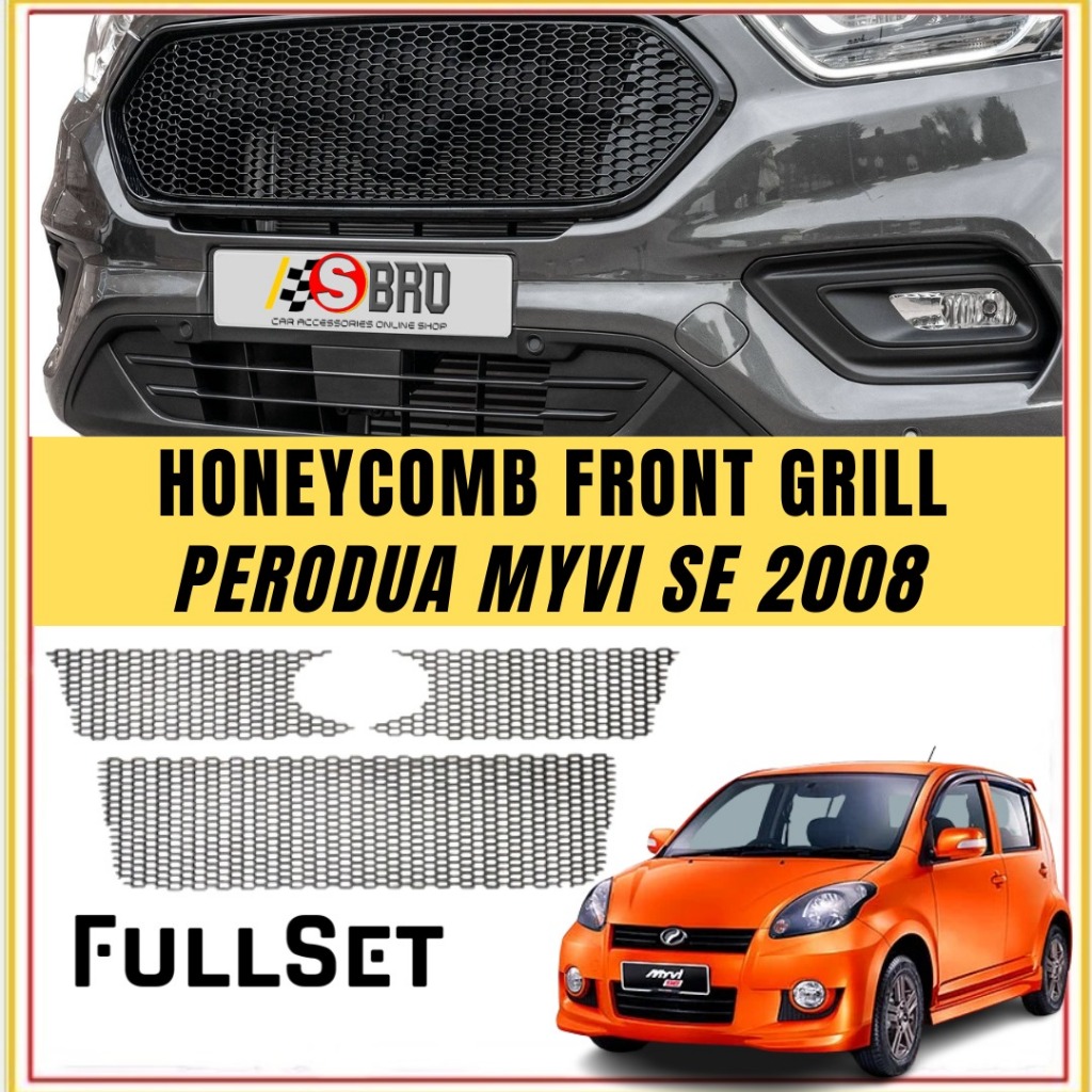 Perodua Myvi SE 2008 FACELIFT Ready Cut Honeycomb Grill Full Set Top ...
