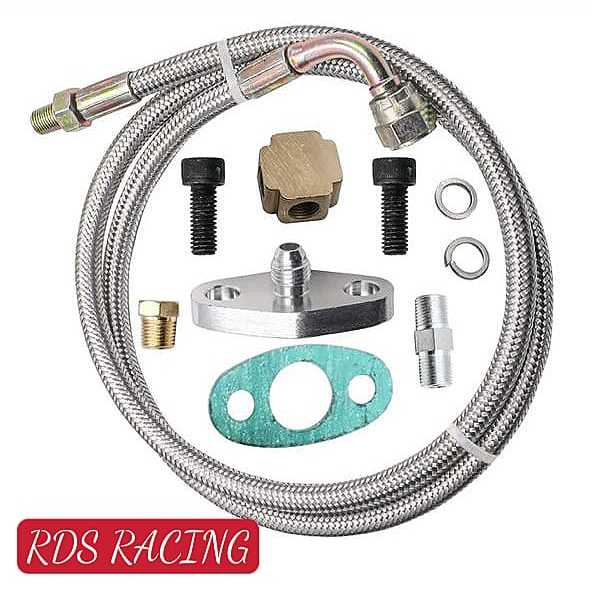 Turbocharger Aluminum Turbo Oil Feed Line Inlet Hose Feed Line for T3 ...
