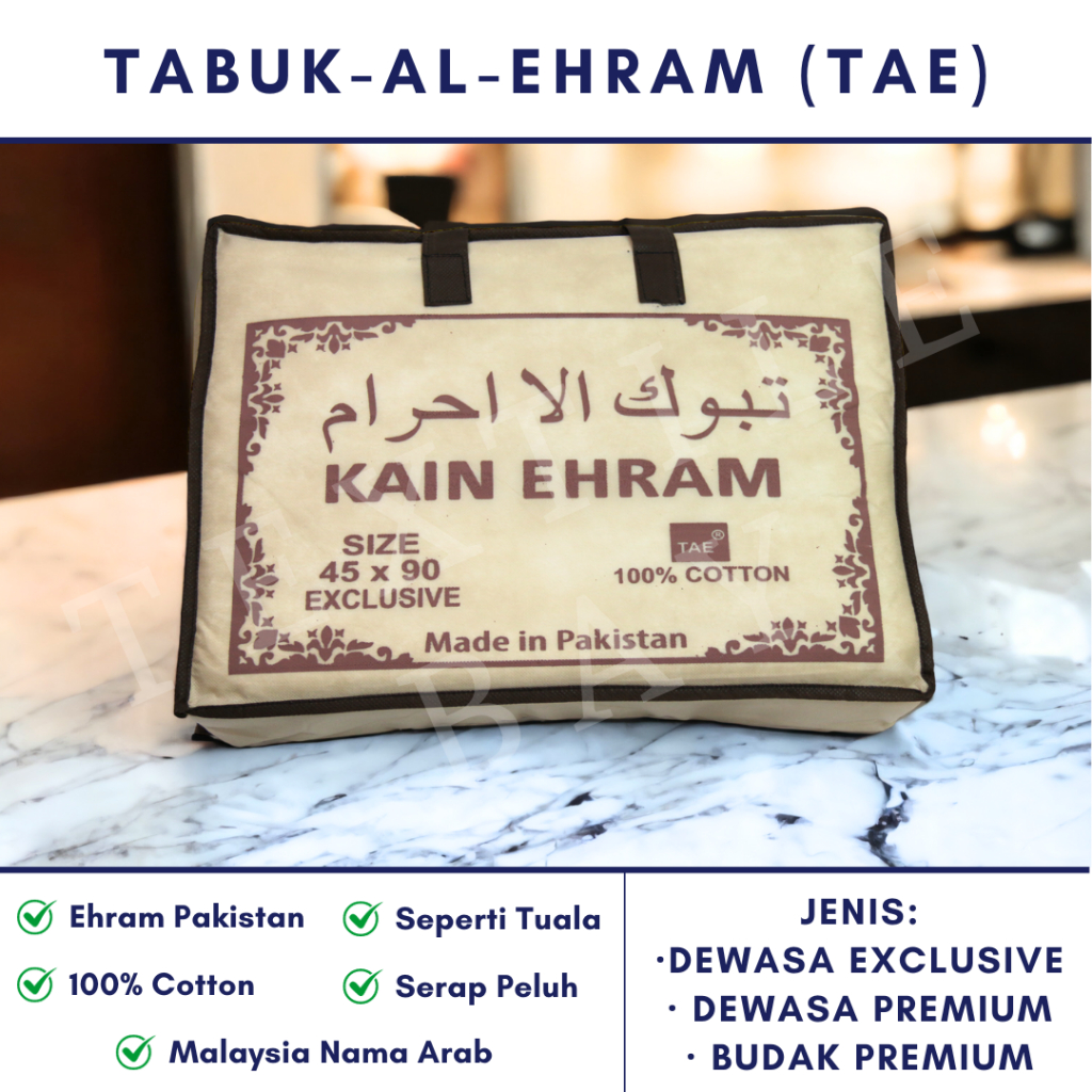TAE Kain Ehram Dewasa - Haji Dan Umrah Dewasa Dan Budak 100% Cotton ...