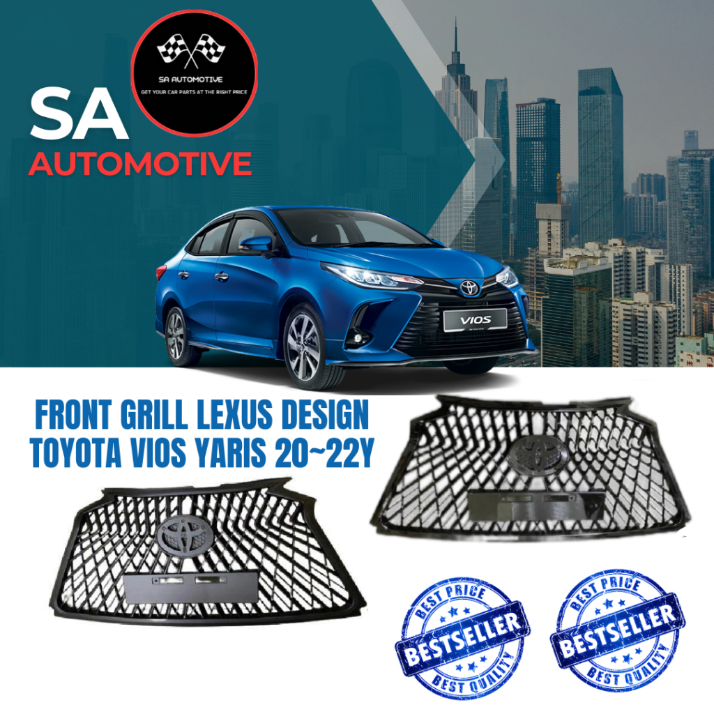 TOYOTA VIOS YARIS 2020 2021 2022 FRONT GRILL UV BLACK & MATTE LEXUS ...