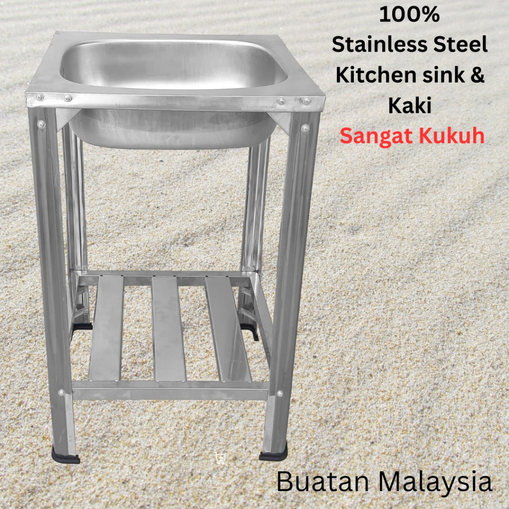 CAM - 100% Stainless Steel Sinki Dapur dengan pendirian / Single Bowl ...