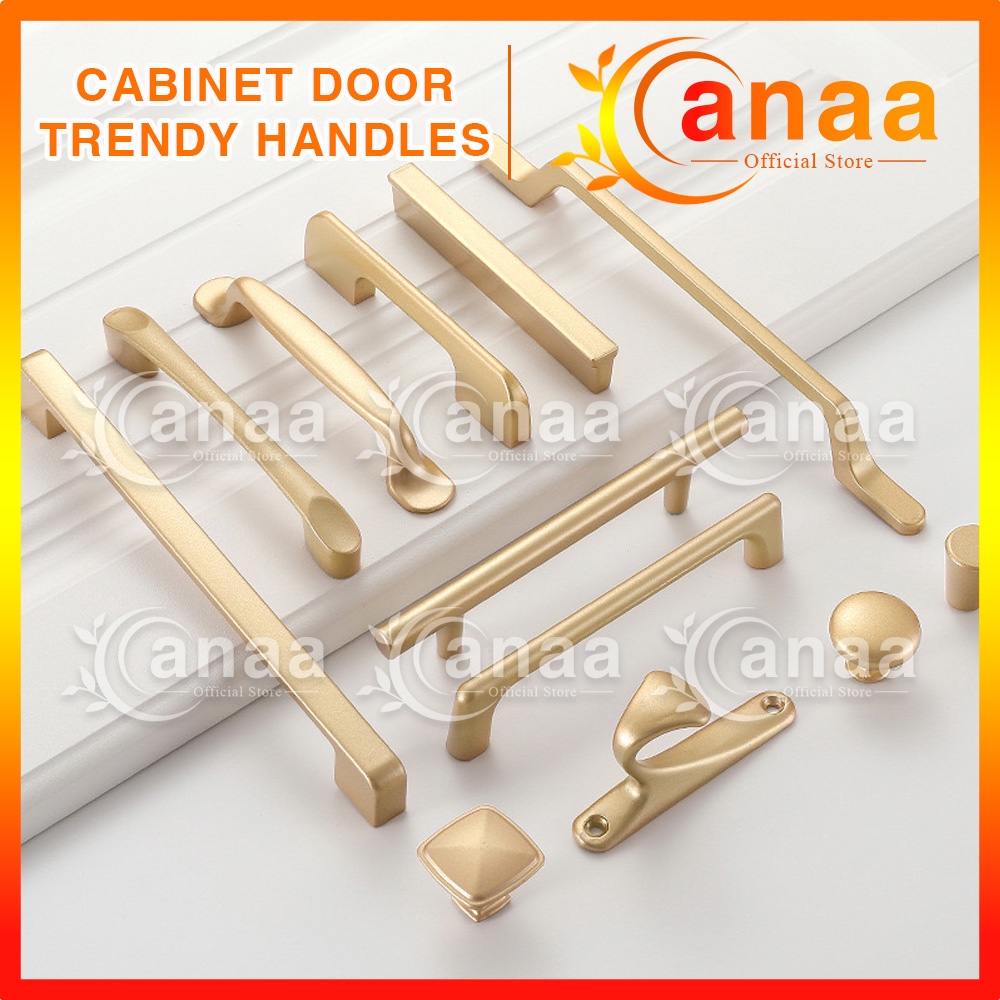 ANAA Gold Handle Colour Brush Finish Drawer Cabinet Wardrobe Knob Pull ...