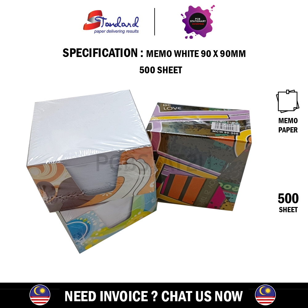 Standard Memo Cube/Memo Pad 3.5"x3.5" - 500 Sheet Memo Box | Shopee ...