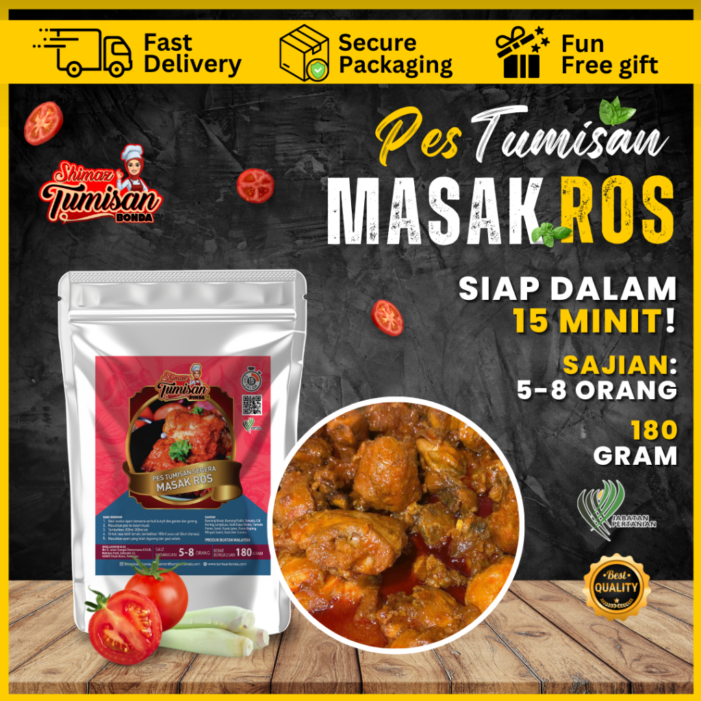 Pes Masak Ros Merah Shimaz Tumisan Bonda. (Masak 1kg ayam / udang ...