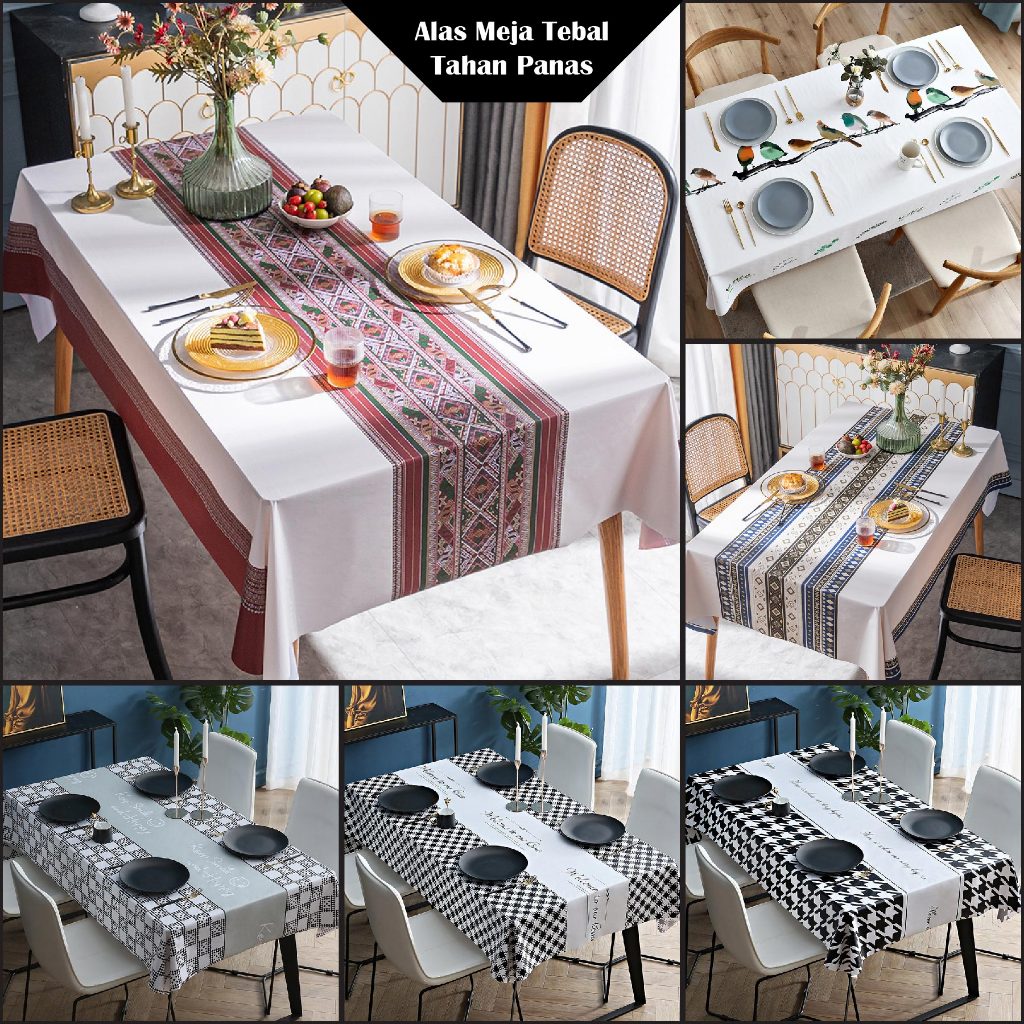 🔥 Do Not Melt 🔥 Nordic Style PVC Tablecloth Table Cover Kain Meja ...