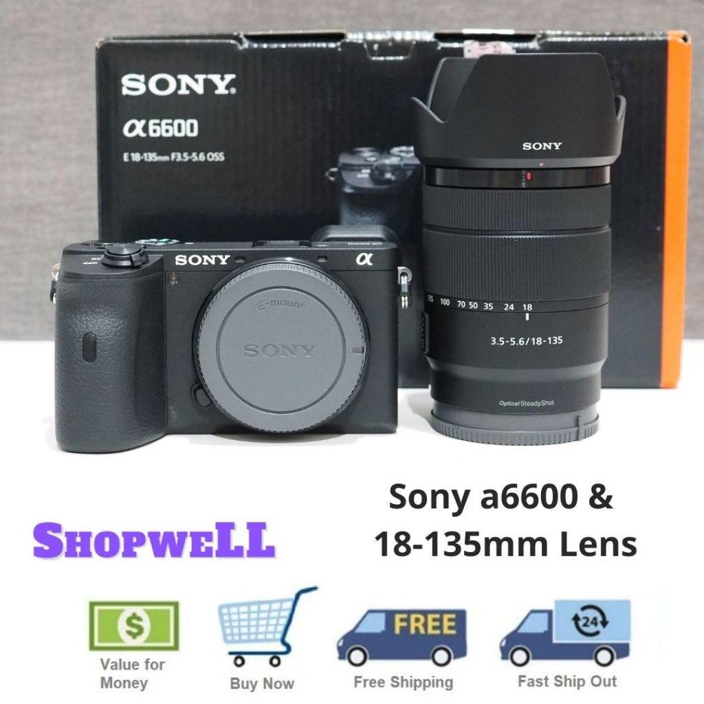 Used Sony a6600 & 18-135mm lens f3.6-5.6 Black Unit Digital APSC Mirrorless Camera - Kamera Set ...