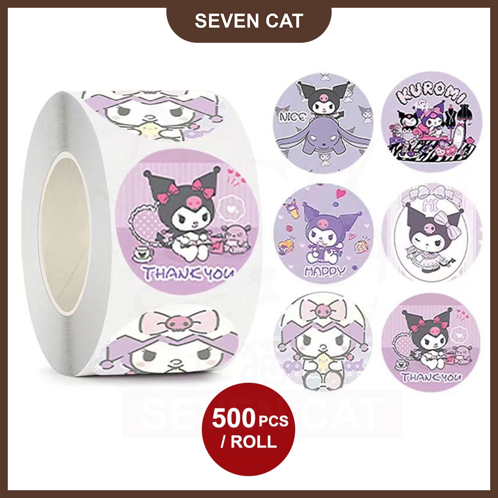 500pcs Round Cute Cartoon Sticker with 6 designs / Parcel Labels ...