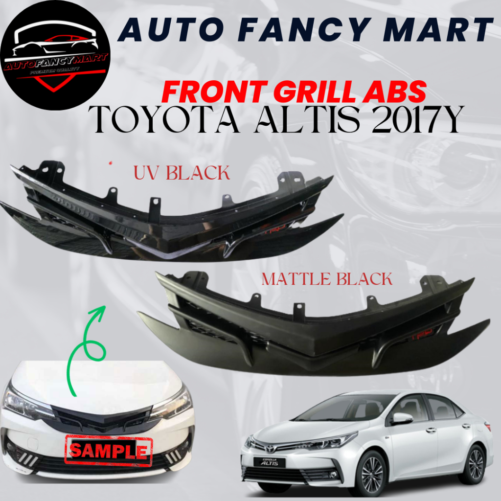 TOYOTA ALTIS 2017 - 2019 TRD FRONT GRILL GRILLE GLOSSY BLACK COLOUR ...