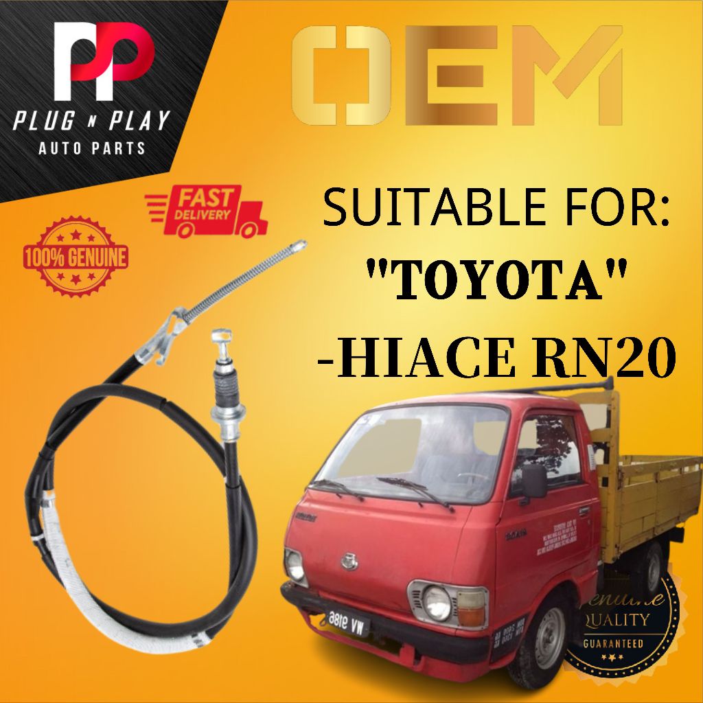 TOYOTA HIACE RN20 OEM FRONT ( DEPAN ) HAND BRAKE CABLE QUALITY PRODUCT ...