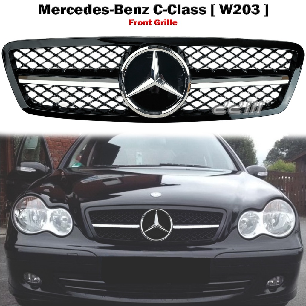 Front AMG Sport Grille Grill For Mercedes Benz W203 C-Class C180 C200 ...