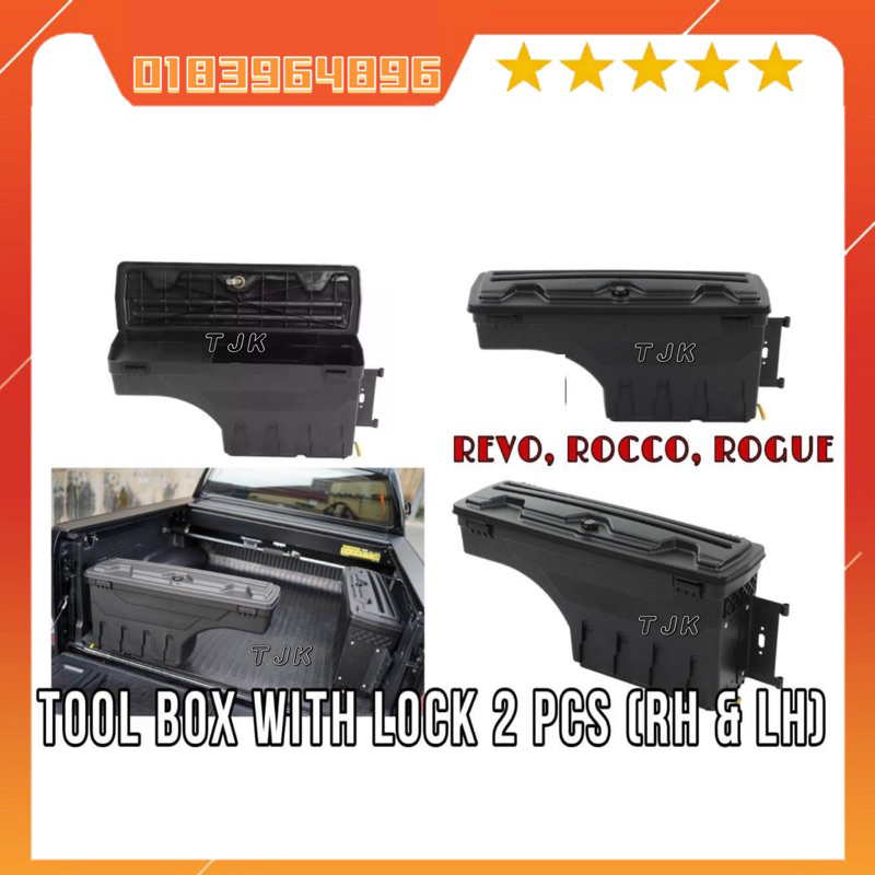 TOYOTA HILUX REVO ROCCO ROGUE REAR CARGO TRUNK TOOL BOX WITH LOCK ...
