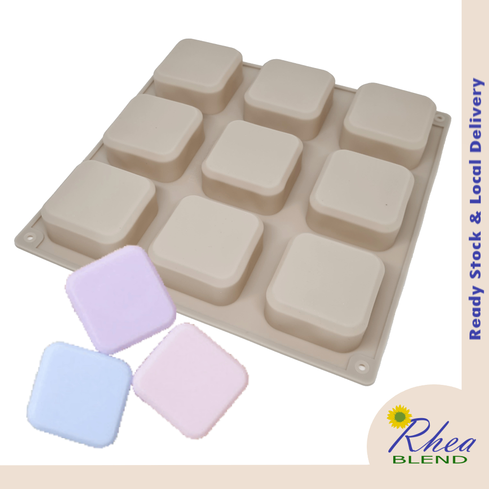 9 Cavity Geo Square Silicone Mould 70gr Handmade Soap Mold Mini Cake ...