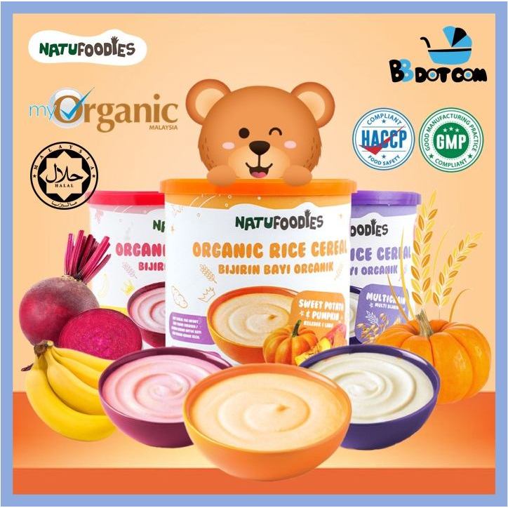 Natufoodies Organic Baby Rice Porridge / Baby Rice Cereal With ...