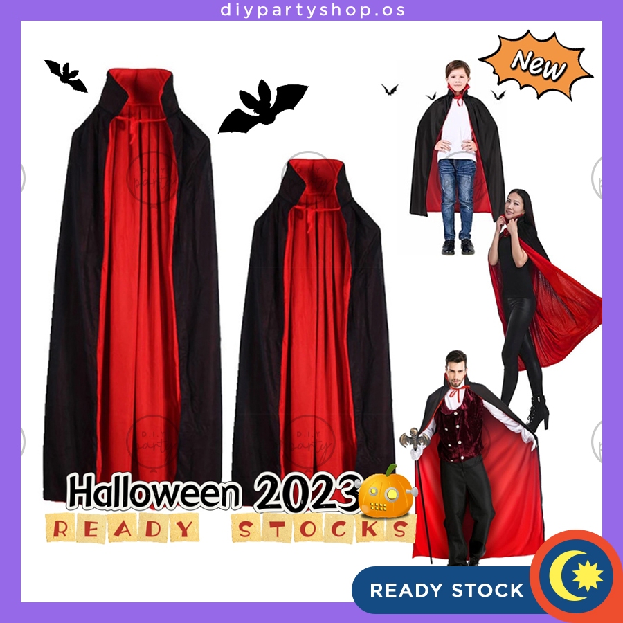 Adult Kids Cloak Vampire Pirates Magician Halloween Smock Fancy Cape 2 ...