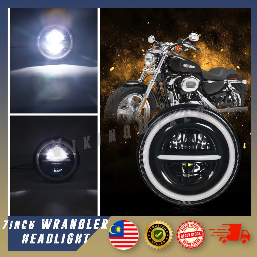 (⚡⚡READY STOCK⚡⚡)HEADLIGHT CYCLOPS LED 7" HARLEY CUSTOM MOTORCYCLE JEEP ...