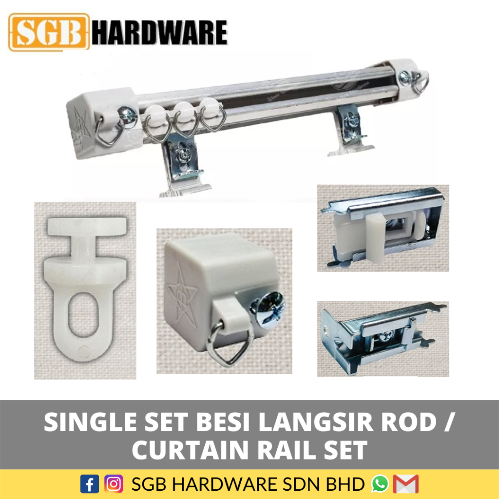 Rail Langsir Aluminium/ Aluminium Curtain Rail Set/ Curtain Track rail ...
