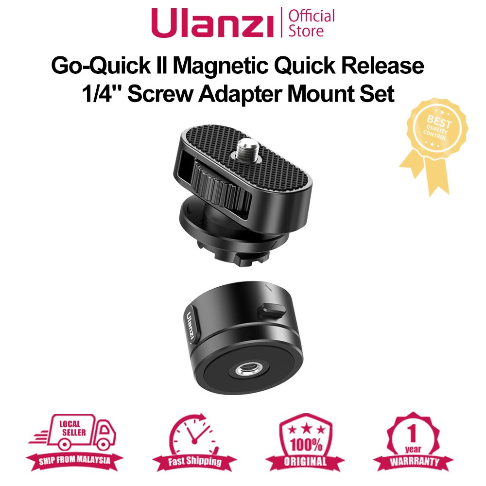 Ulanzi C016 Go-Quick II Magnetic Quick Release 1/4" Screw Adapter Mount ...