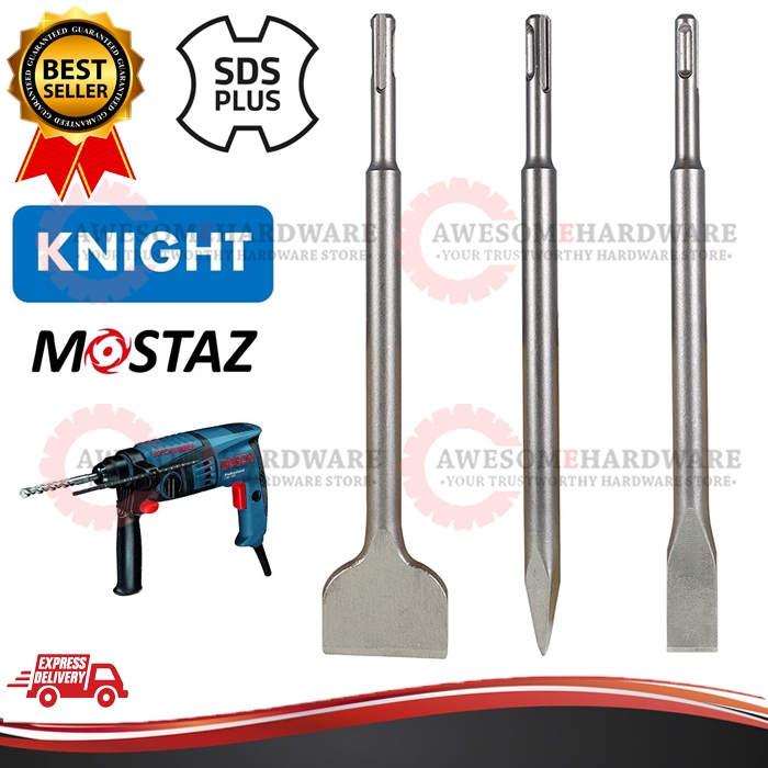 (POINT / FLAT) KNIGHT 15x250MM SDS PLUS BULL POINT CHISEL FOR ROTARY ...