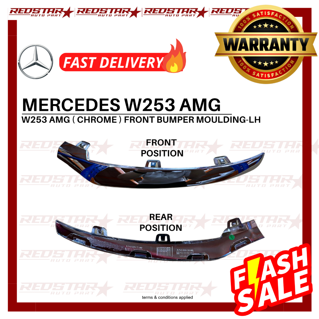 Mercedes W253 Facelift AMG Front Bumper Moulding ( Chrome ) LH RH NEW ...