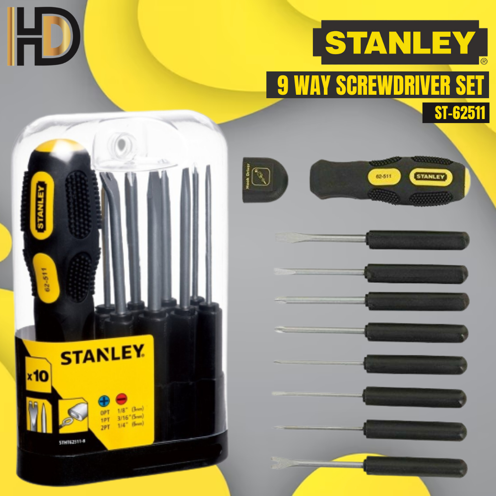 STANLEY 9 Way Screwdriver Set / STANLEY 62-511 9 Way Screwdriver Set | Shopee Malaysia