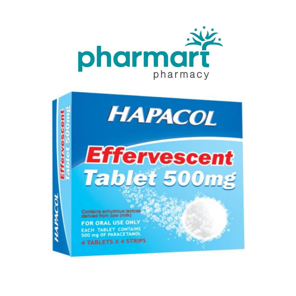 HAPACOL EFFERVESCENT TABLET 500MG 4 TABLET X 4 STRIPS exp 06/25 ...