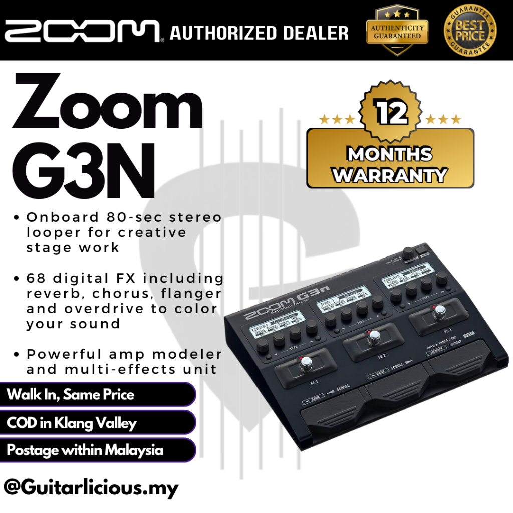 ZOOM G3N Multi-Effects Processor Wah with Adaptor ( G3N / G3-N / G3 ...